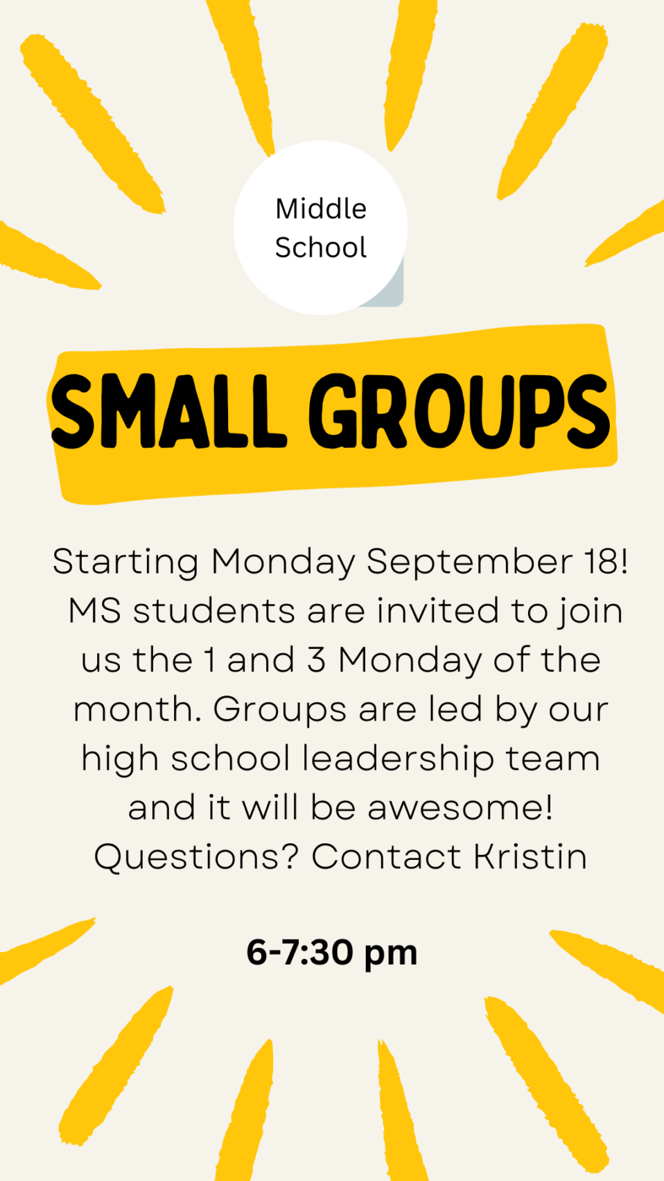Middle School Small Groups – Orchard Park Presbyterian Church